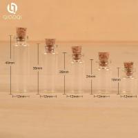 China Diameter 12mm transparent Glass tube bottle with cork for sale