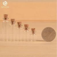 China Diameter 12mm transparent Glass tube bottle with cork for sale