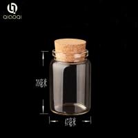 China glass tube bottle with cork for sale