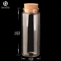 China glass tube bottle with cork for sale