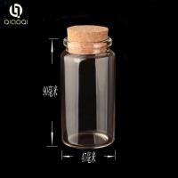 China glass tube bottle with cork for sale