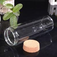China 90ml 230ml 465ml 580ml tube glass storge bottle with cork for sale