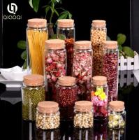 China 90ml 230ml 465ml 580ml tube glass storge bottle with cork for sale