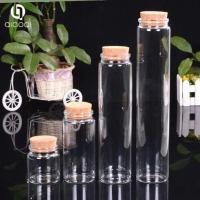 China 90ml 230ml 465ml 580ml tube glass storge bottle with cork for sale