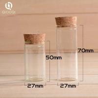 China Hot sales 20ml 30ml straight glass tube bottle with cork for sale