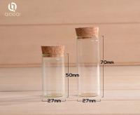 China Hot sales 20ml 30ml straight glass tube bottle with cork for sale