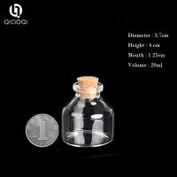 China Hot sale cylinder straight short small test glass tube bottle with cork lid for sale