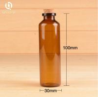 China 50ml brown color glass tube bottle with cork for sale
