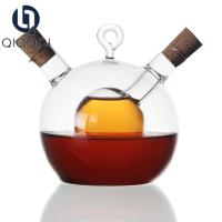 China Glass Olive Oil and Vinegar Dispenser Bottle with Cork for sale