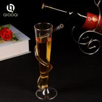 China Unique Design glass wine cup with custom LOGO for sale