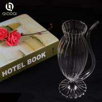 China 300ml Crystal glass straw cup for sale