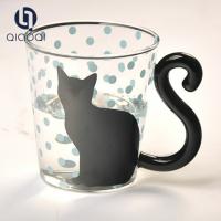 China Personalized 2018 New Arrival color changing single wall glass mug cat shape for sale