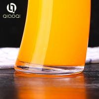 China 450ml Clear Crescent shape glass cup juice glass cup manufacturer for sale