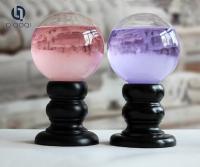 China Crystal ball weather forecast bottle with wooden base for sale