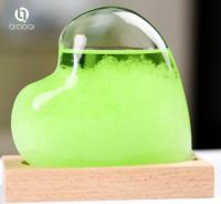 China Crystal heart shape weather forecast bottle with wooden base to FBA warehouse for sale