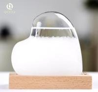 China Crystal heart shape weather forecast bottle with wooden base to FBA warehouse for sale