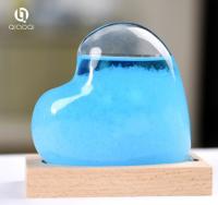 China Crystal heart shape weather forecast bottle with wooden base to FBA warehouse for sale