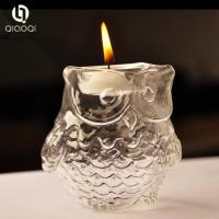 China European owl shape transparent candlestick manufacturer for sale