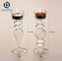 China Western restaurant use glass candle holder at cheap price for sale