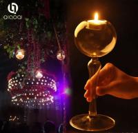 China tall clear goblet European glass candelabra for sale