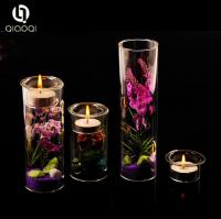China Creative Design China Gold Supplier hand blown cylinder glass candle holder for sale