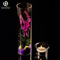 China Creative Design China Gold Supplier hand blown cylinder glass candle holder for sale