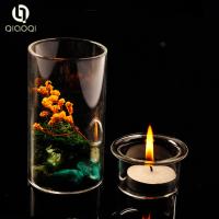 China Creative Design China Gold Supplier hand blown cylinder glass candle holder for sale