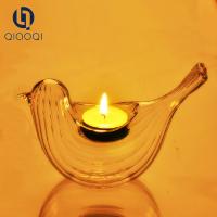 China creative Stripe birds shape transparent Glass Candle Holder for sale