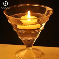 China New Styles Quality glass candle holder with glass tray for sale
