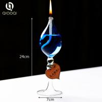 China decorative hand blown mini glass oil lamps wholesales for sale