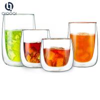 China Factory Wholesale handmade Double wall glass tea cup without handle for sale