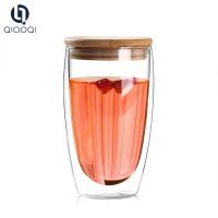 China Promotional Heat Resistant Double Wall Egg Shape Borosilicate Glass Cup with Lid for sale