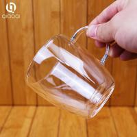 China Discount Reliable Quality double wall glass cup 340ml with handle for sale