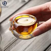 China 2oz egg shape Double Wall Glass Tea Cup at Discount Price for sale
