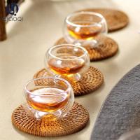 China 2oz egg shape Double Wall Glass Tea Cup at Discount Price for sale
