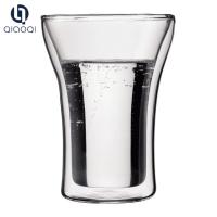 China New Product Handmade Borosilicate Glass Double Wall Glass Tea Cup for sale