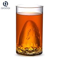 China Shark shape Handmade double wall Glass drinking mug Cup for sale