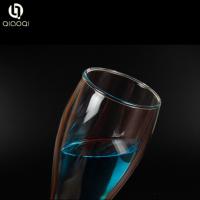 China Custom Handmade double wall hot resistent drinking glass beer cup for sale