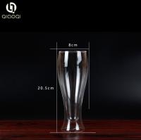 China Custom Handmade double wall hot resistent drinking glass beer cup for sale