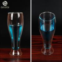China Custom Handmade double wall hot resistent drinking glass beer cup for sale