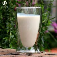 China Heat Resisting Welcome Wholesale 350ml custom double layer tea glass cup for sale