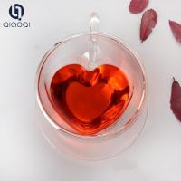 China Hot sales Heart shape borosilicate glass double wall coffee cup with handle for sale