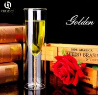 China Double Layer Crystal Glass Champagne Cup Goblet Cup with Diamond Custom LOGO for sale