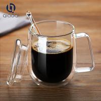 China Handmade Promotional 250ml borosilicate double wall glass cup for sale