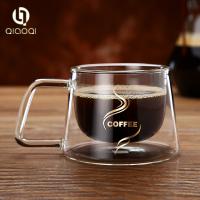 China Factory Direct Sale custom double layer coffee glass cup for sale