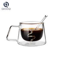 China Factory Direct Sale custom double layer coffee glass cup for sale