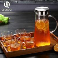 China wholesale heat resistant flower tea water bottle borosilicate glass tea pot 1.5L home decorative for sale