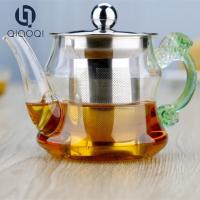 China 2018 new product in China 400ml glass teapot with colorful Dragon design handle for sale