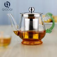China 2018 new product in China 400ml glass teapot with colorful Dragon design handle for sale