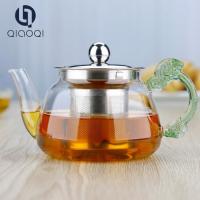 China 2018 new product in China 400ml glass teapot with colorful Dragon design handle for sale